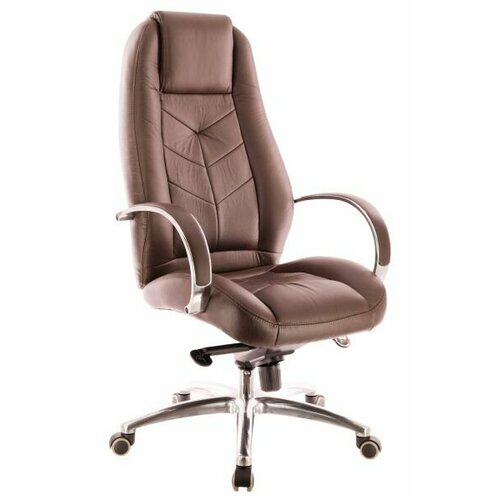 Кресло руководителя Everprof Drift Lux M кожа каркас немонолитный, поясничная поддержка, макс. нагрузка 120 кг, удобный подголовник коричневый