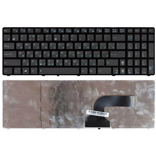 Клавиатура для Asus N53JV, русская, черная с рамкой, с маленькой кнопкой Enter