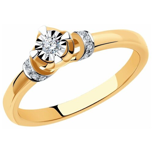 Кольцо помолвочное SOKOLOV, золото, 585 проба, бриллиант, размер 16.5