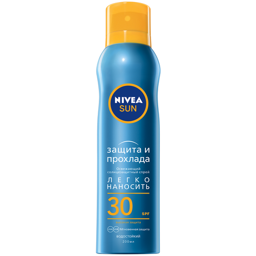 NIVEA Sun освежающий солнцезащитный спрей Защита и прохлада SPF 30 SPF 30, 200 мл