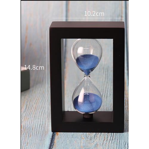 Часы песочные с синим песком на 15 минут wood-bb15