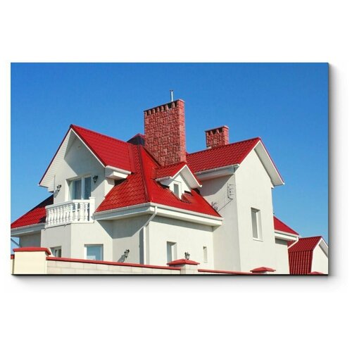 Модульная картина Дом с красной крышей70x47