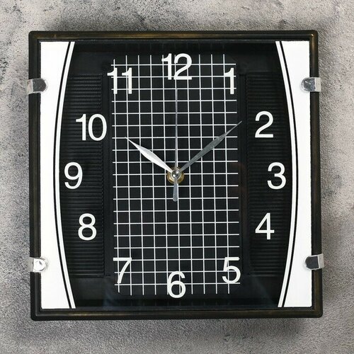 Часы настенные, серия-Классика, "Матао", чёрные, 23x23 см