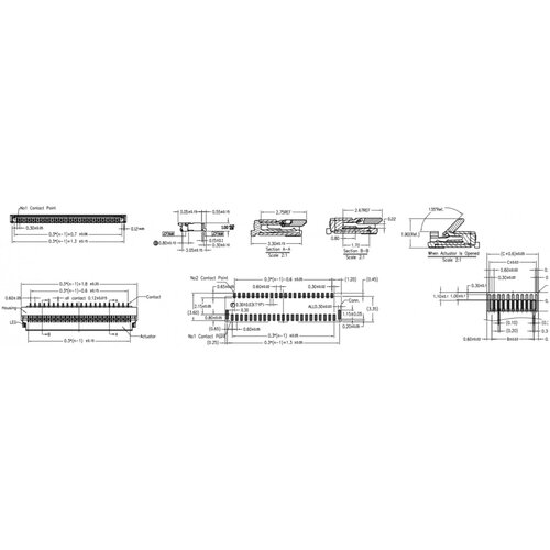 Разъем FPC Flip-Lock 0510-28RLGF 28 pin высота 1мм шаг 0,5мм