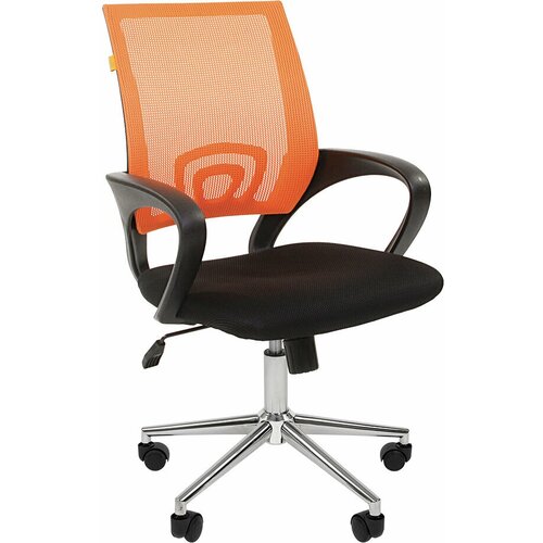Компьютерное кресло Chairman 696 chrome универсальное, обивка: сетка/текстиль, цвет: оранжевый/черный