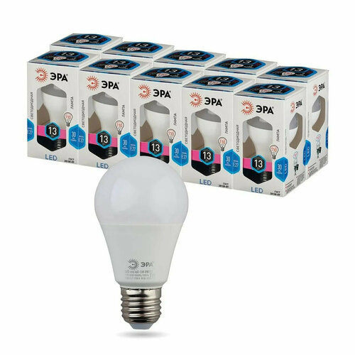 Лампа светодиодная LED А60-13W-840-E27 (комплект 10 шт.)(диод, груша, 13Вт, нейтр, E27)