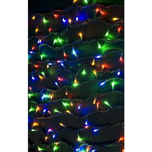 Гирлянда Айсикл-лайт (бахрома) 5х0,7 м, 200 разноцветных LED ламп пост. свечения и 50 LED c FLASH соединяемая