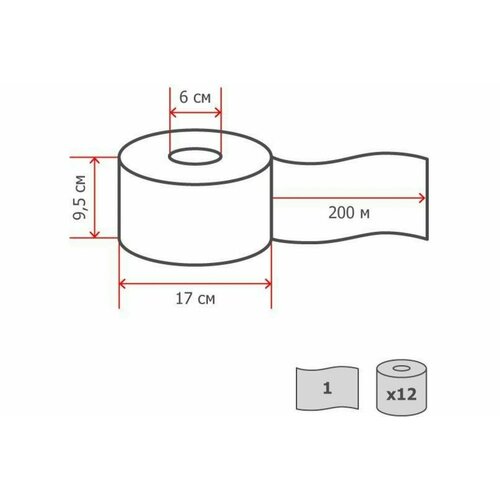 ООО Комус Бумага туалетная д/дисп 1сл бел макул втул 200м 12рул/уп 200W1 1023407