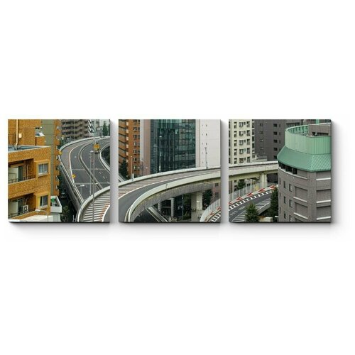Модульная картина Жилые многоэтажки Токио90x30