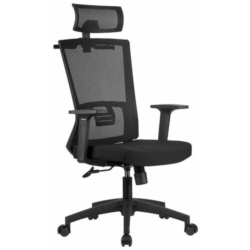 Кресло для руководителя Рива Чейр RCH A926, обивка: текстиль, цвет: ткань черная/сетка черная