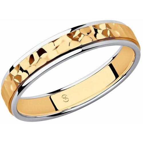 Кольцо обручальное SOKOLOV, комбинированное золото, 585 проба, размер 18