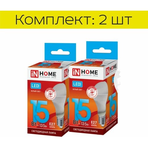 Лампочка In Home LED-A60-VC E27 15W 4000К 230V 1430Lm (2шт)