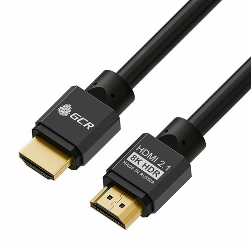 Greenconnect GCR Кабель 2.0m HDMI 2.1, черный, 8K 60Hz, 4K 144Hz, динамический HDR, 4:4:4, Ultra HD, 48.0 Гбит/с, 2 Х экран, армирование, GCR-55551