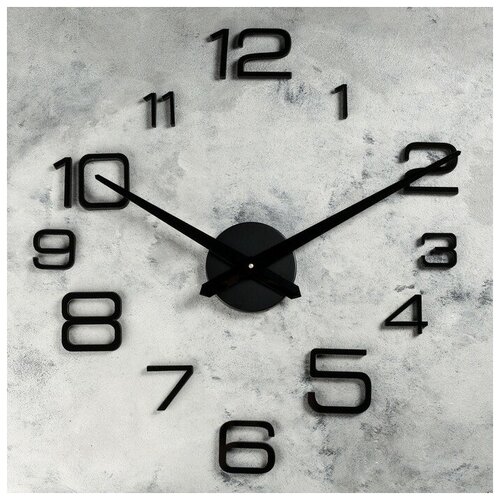 Часы-наклейка, серия: DIY, "Мита", плавный ход, d-120 см, 1 ААА, черные