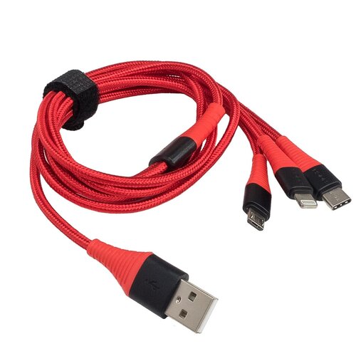 Зарядный кабель Aura TPC-U32R USB (Lightning/MicroUSB/Type C)