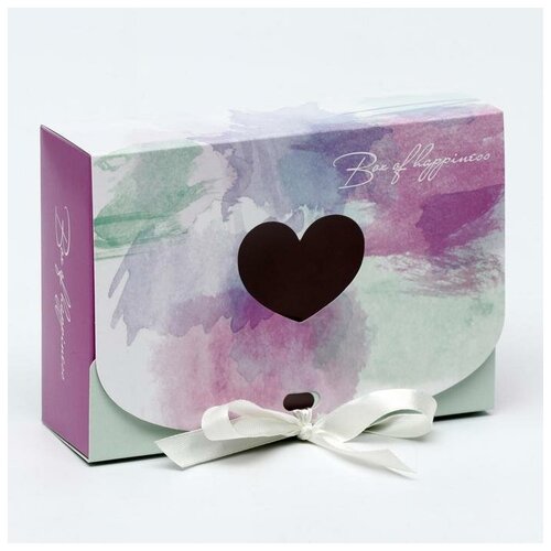 Подарочная коробка сборная с окном "Весенние краски", 16,5x11, 5x5 см