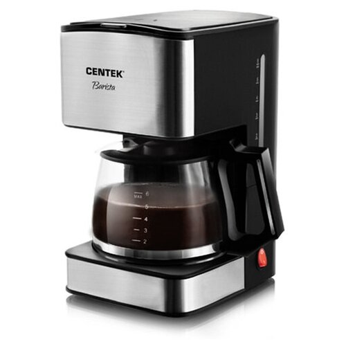 Кофеварка Centek CT-1144, капельная, 680 Вт, 0.8 л, противокапельная система, серебристая