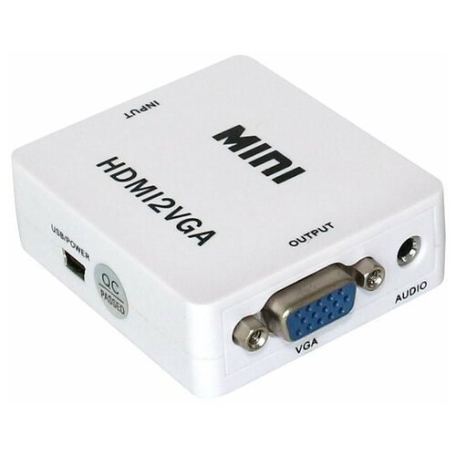 Переходник-конвертер HDMI to VGA (HDMI на VGA), белый