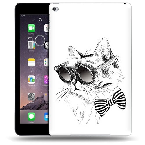 Чехол задняя-панель-накладка-бампер MyPads крутая кошка в очках для Apple iPad Air 2 (A1566/A1567) противоударный