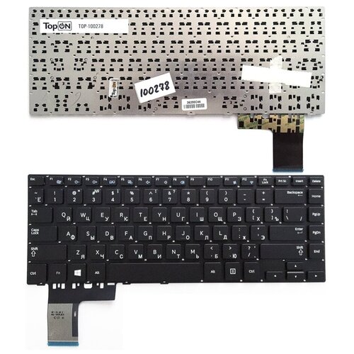 Клавиатура для ноутбука Samsung NP370R4E, 470R4E, NP470R4E, NP450R4V Series. Плоский Enter. Черная, без рамки. PN: CNBA5903619, BA5903619.