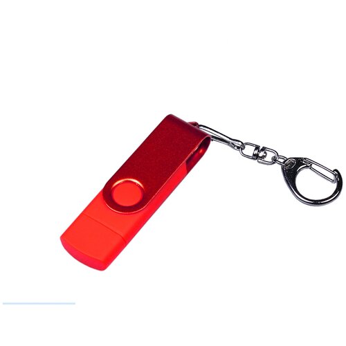 Поворотная флешка 3-в-1 (128 Гб / GB USB 3.1/USB Type-C/microUSB Красный/Red OTG-3-in-1_TypeC_031 для телефона и компьютера)