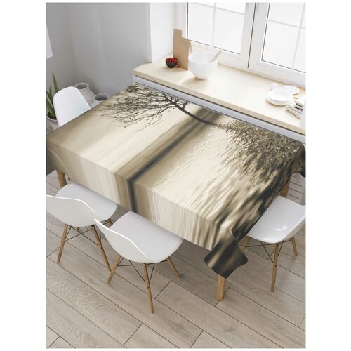 Скатерть прямоугольная JoyArty на кухонный стол "Сила реки" из оксфорда, 180x145 см
