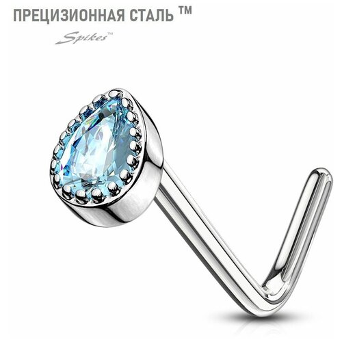 Пирсинг в нос Spikes, голубой