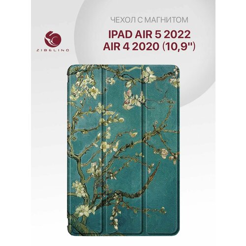 Чехол для iPad Air 5 2022, iPad Air 4 2020 (10.9") с магнитом, с рисунком сакура / Айпад Эйр 5 2022 Эйр 4 2020