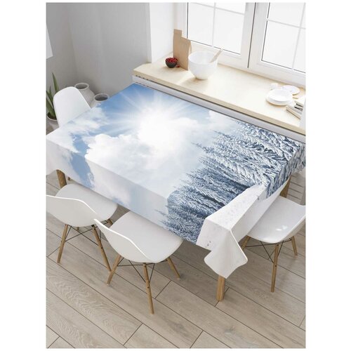 Скатерть прямоугольная JoyArty на кухонный стол "Солнечная зима" из оксфорда, 120x145 см