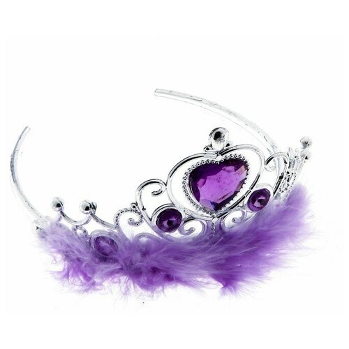 Корона «Леди», с мехом и стразами, фиолетовая, 12 штук