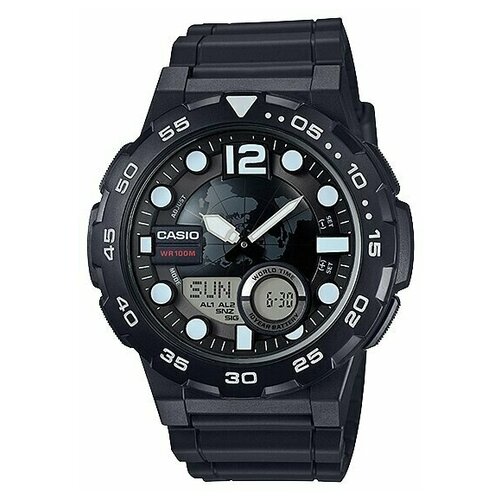 Наручные часы CASIO Collection AEQ-100W-1AVDF, голубой, черный