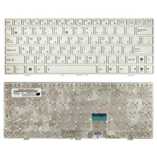 Клавиатура для нетбука Asus V021562IS4, русская, белая с белой рамкой