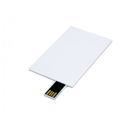 Флешка под нанесение в виде пластиковой карты с выдвижным механизмом (4 Гб / GB USB 2.0 Белый/White card2)