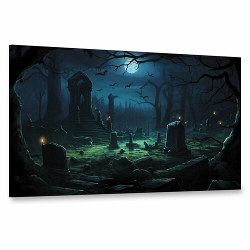 Интерьерная картина 100х60 "Хэллоуин: Загадочная ночь"
