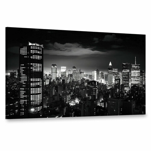 Интерьерная картина 100х60 "Токио ночью: городской магнетизм"