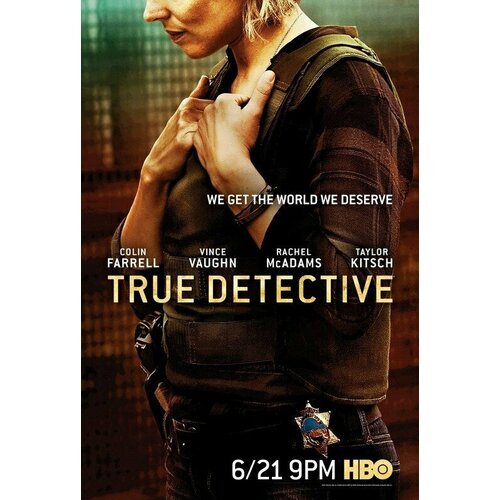 Плакат, постер на бумаге Настоящий детектив (True Detective), Кэри Фукунага. Размер 30 х 42 см