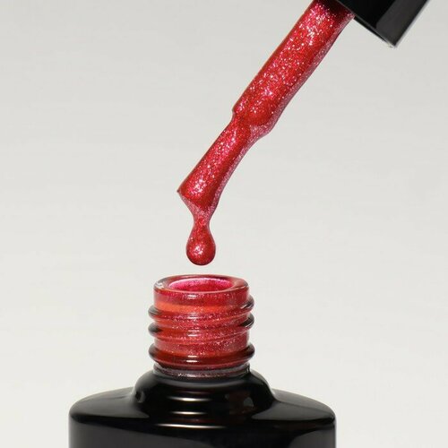 Queen fair Гель лак для ногтей, «CHROME», шиммерный, 3-х фазный, 8мл, LED/UV, цвет красный (016)