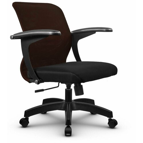 Компьютерное офисное кресло mетта SU-М-4/ подл. 160/осн. 001, Коричневое/Черное