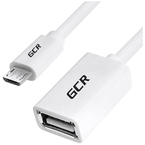 Переходник/адаптер GCR USB - microUSB 28 AWG (GCR-MB5), 1.5 м, белый