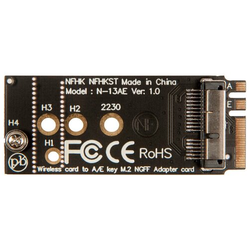 Адаптер-переходник для установки платы Wi-Fi AirPort Bluetooth (6+12 Pin) в разъем M.2 A+E Key / NFHK N-13AE