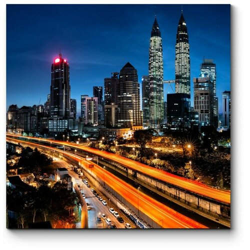 Модульная картина Пробуждающийся Куала-Лумпур на рассвете 20x20