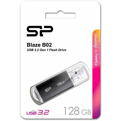 Флешка Silicon Power Blaze B02 128 ГБ, USB 3.1, черный