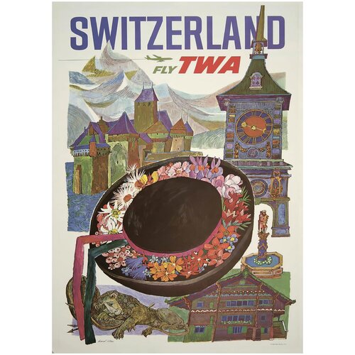 Постер / Плакат / Картина Путешествие в Швейцарию 40х50 см в подарочном тубусе
