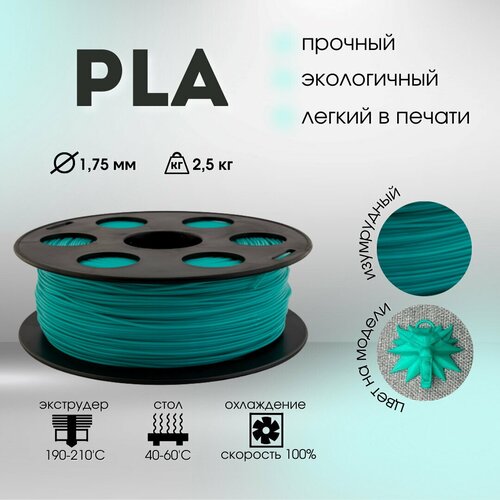 Изумрудный PLA пластик Bestfilament для 3D-принтеров 2,5 кг (1,75 мм)