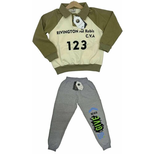 Комплект одежды Bobonchik kids, размер 134, бежевый