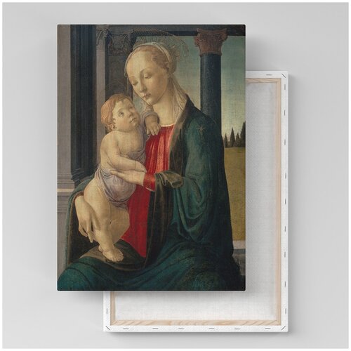 Картина на холсте с подрамником / Sandro Botticelli / Сандро Боттичелли - Мадонна с младенцем
