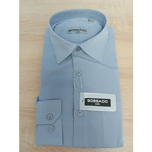 Школьная рубашка Bossado, размер 33 (9-10), серый