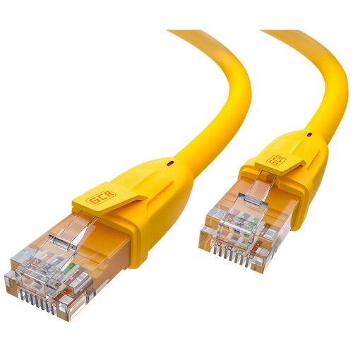 GCR Патч-корд прямой 20.0m UTP кат.6, желтый, 24 AWG, литой, ethernet high speed, RJ45, T568B