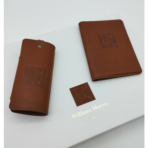Комплект для паспорта William Morris, коричневый
