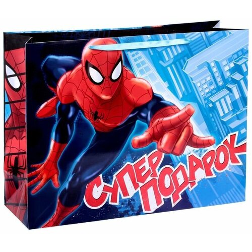 Пакет ламинированный горизонтальный Супер подарок, Человек-паук, 61 х 46 х 20 см